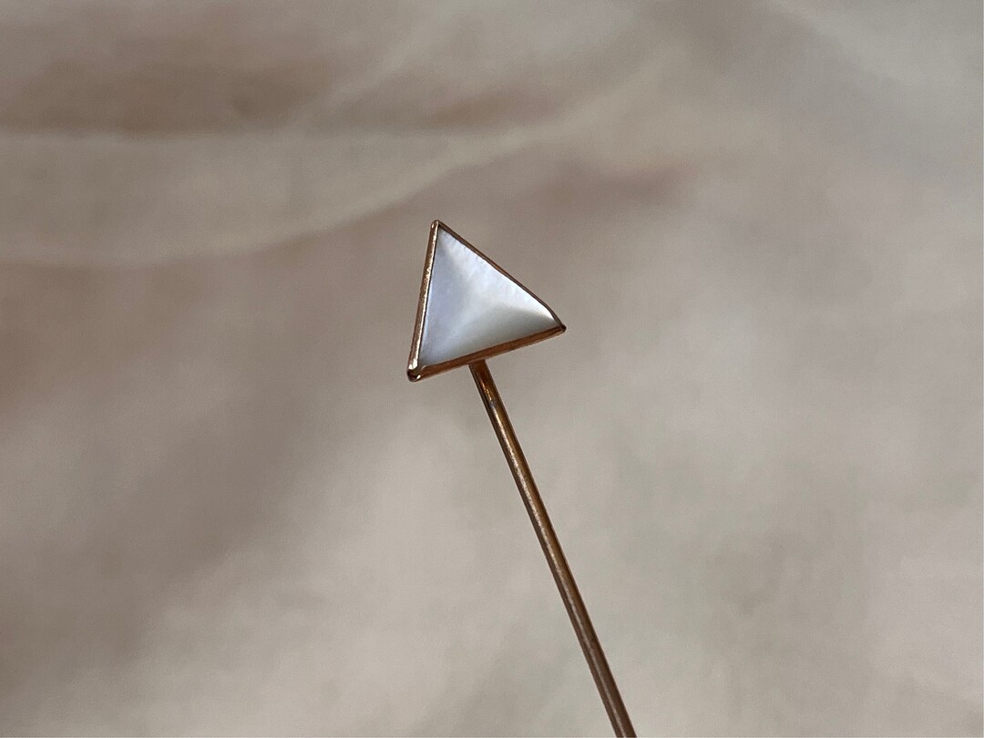Antique 10k Triangle Gold Filled Stick Pin Mother of Pearl Minimalist ...
