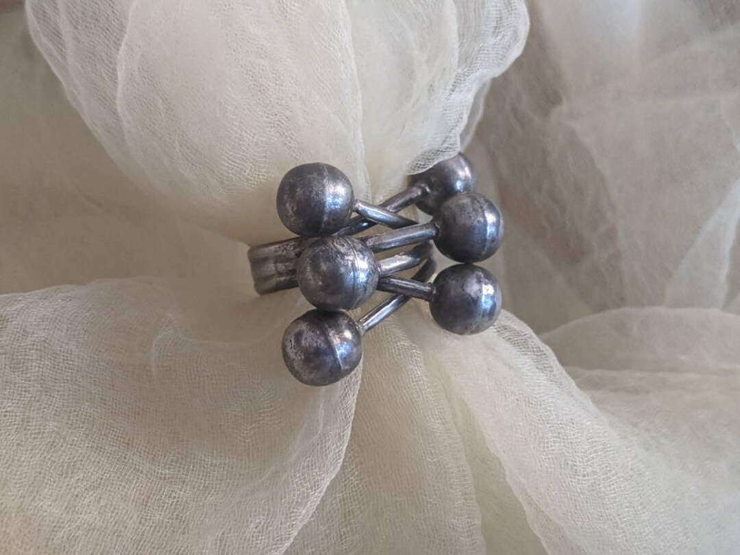 Vintage 925 Silver Mid-century Modern Jester Ring Minimal Statement ...