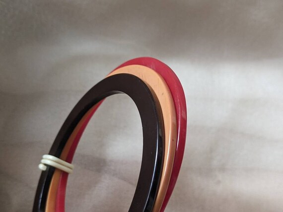 vintage rare Catalin Bakelite three color black red … - Gem
