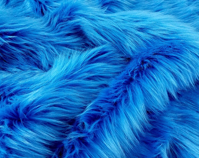 Cobalt Blue Faux Fur 2 Pile, Cobalt Blue Fur, Blue Fur Fabric Craft ...