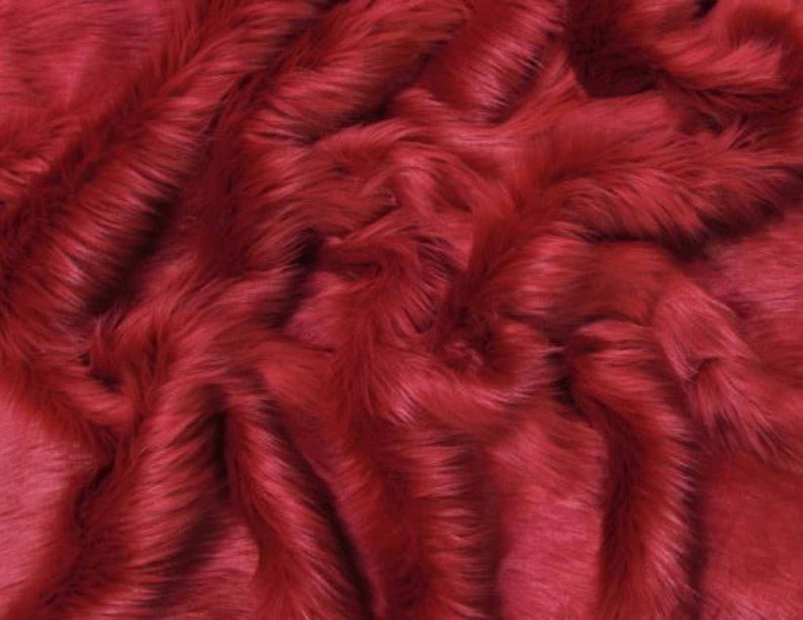 Dark Red Faux Fur 2 Pile Red Fur Fabric Dark Red Fur - Etsy