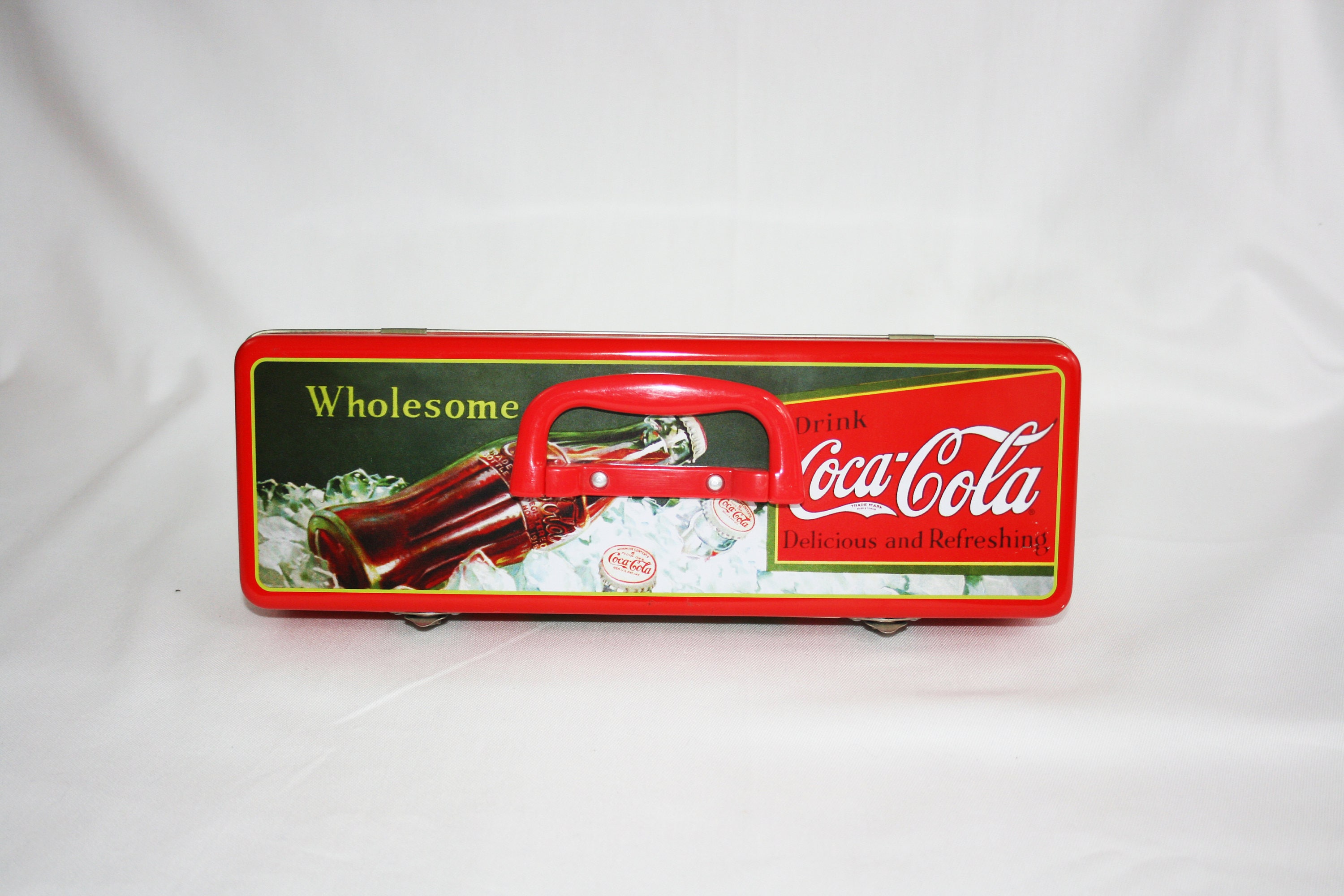Vintage Coca Cola Tool Box Pencil Case Box Collectors Tin Coke Toolbox Collectibles