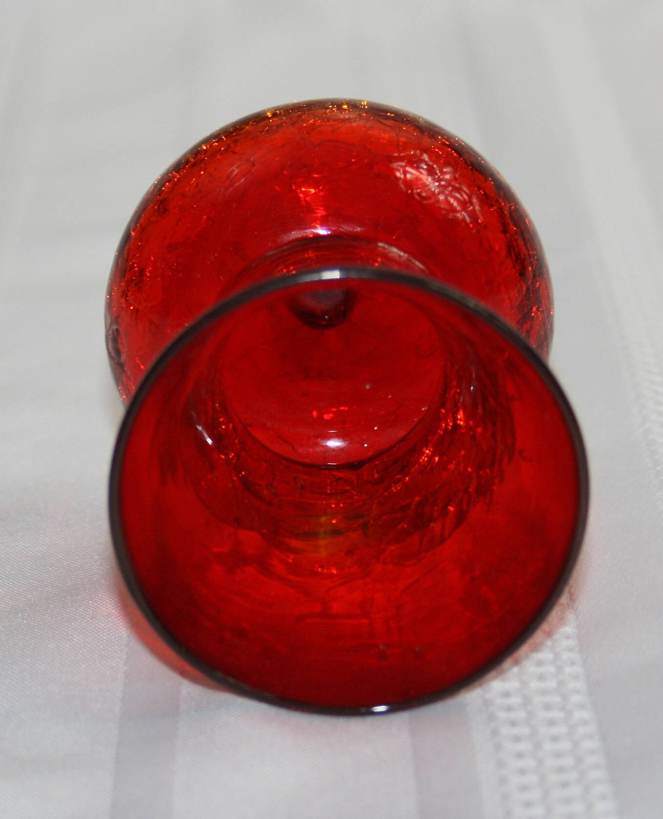 Vintage Red Crackle Glass Miniature Vase Knick Knack Collectible Art Glass Blenko Glass Pilgrim