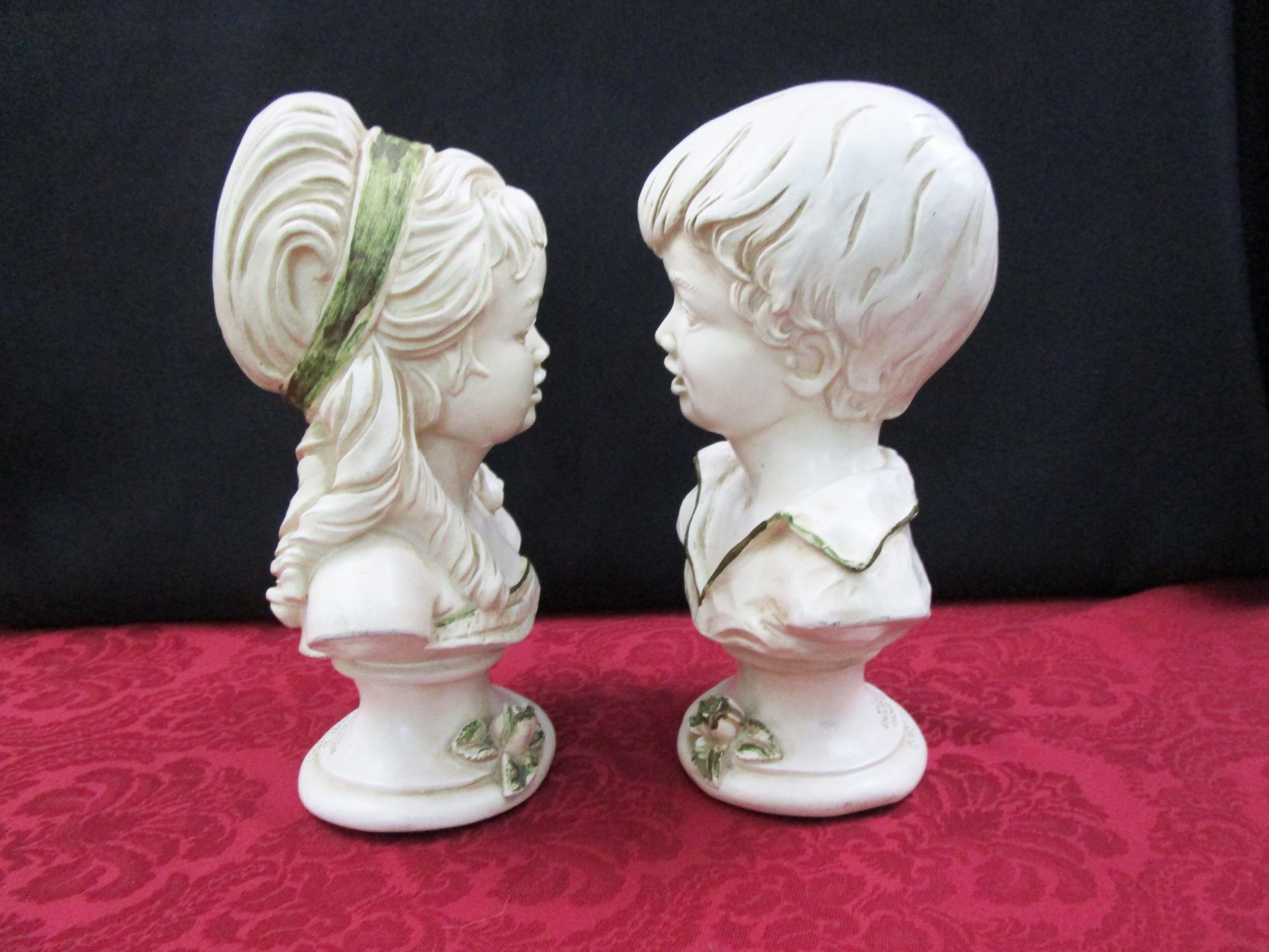 Vintage 1962 Universal Statuary Corp. Youth Bust Boy and Girl Statue ...