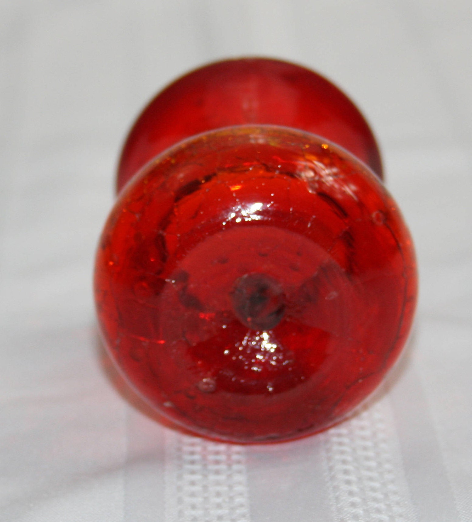 Vintage Red Crackle Glass Miniature Vase Knick Knack Collectible Art Glass Blenko Glass Pilgrim