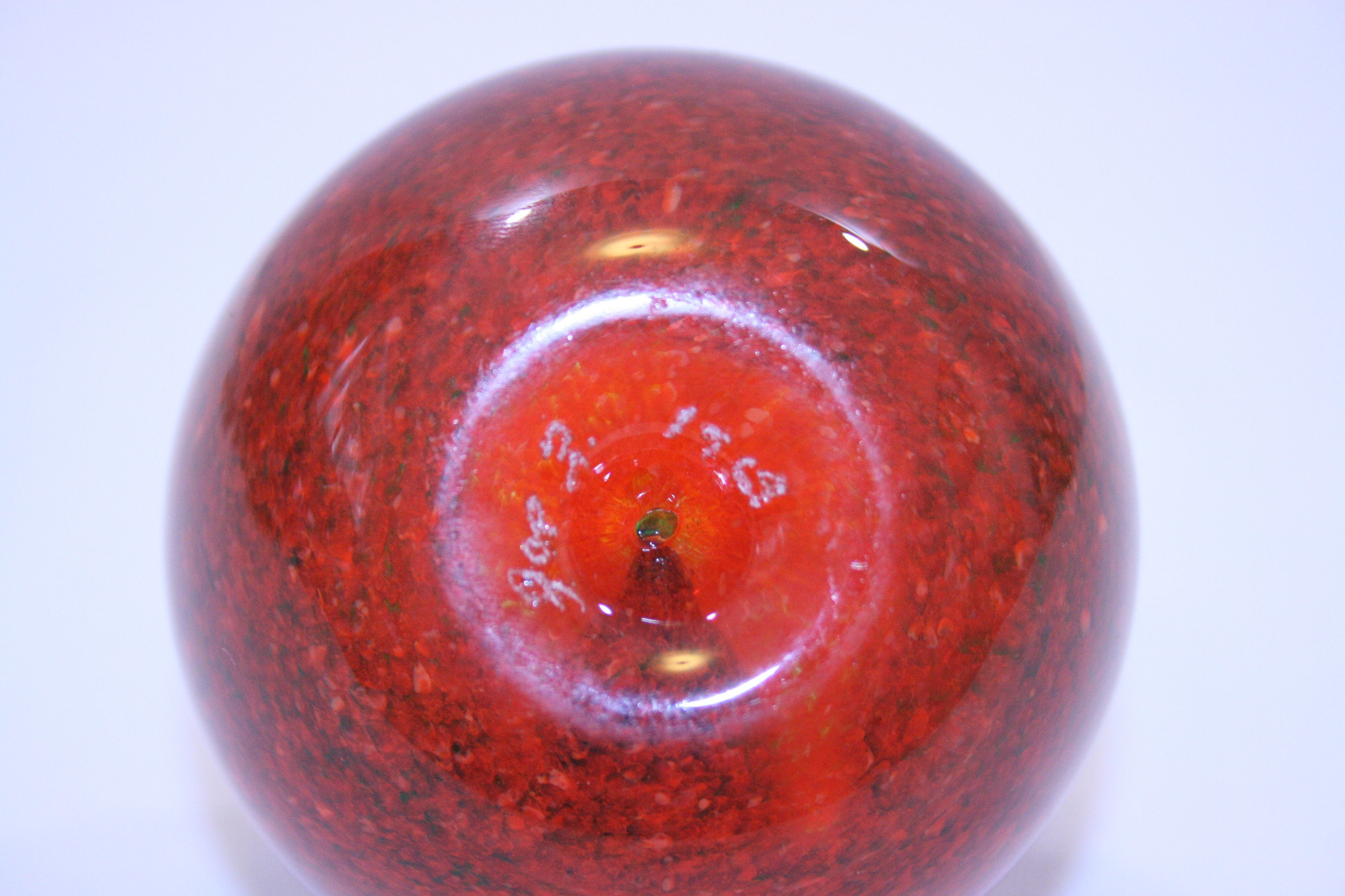 Vintage Red Orange Apple Paperweight Signed & Dated by Joe Zimmerman ...