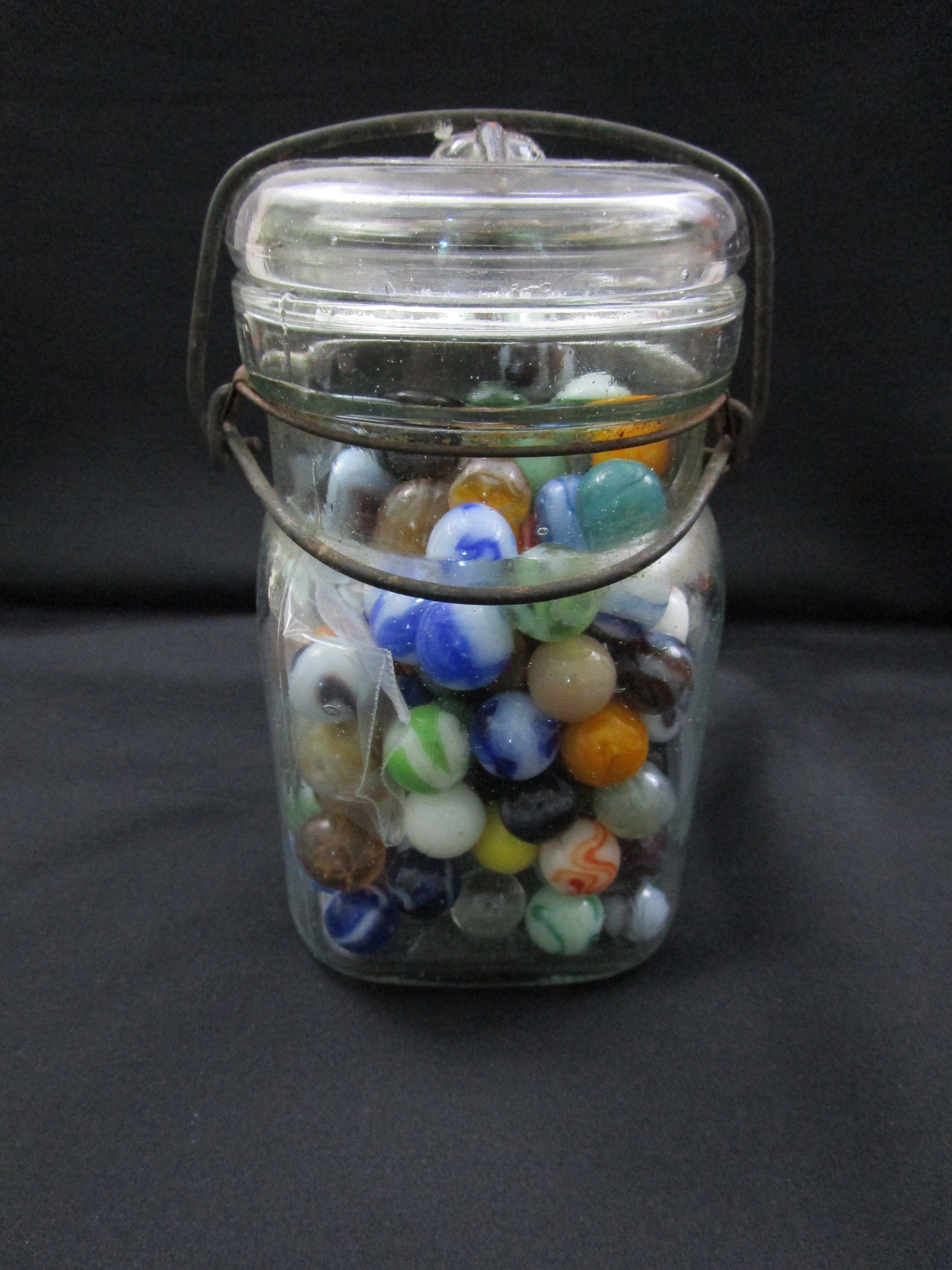 Colorful Marbles In A Jar