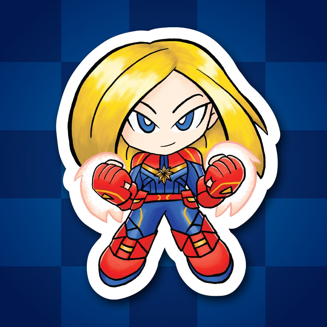 Captain Marvel 2" Vinyl Sticker - Etsy
