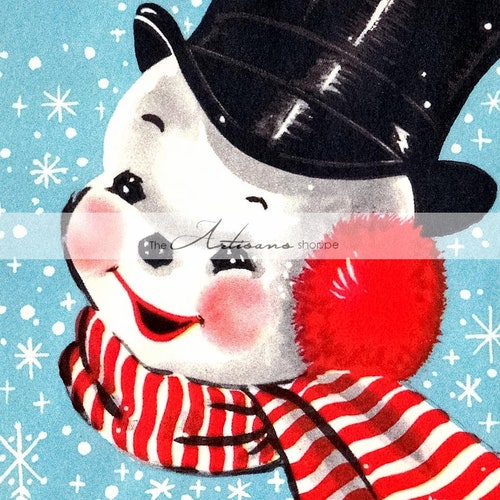 Vintage Digital Clipart Frosty the Snowman Cute Clip Art - Etsy