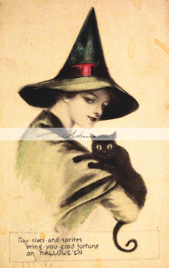 Vintage Halloween Witch Postcards