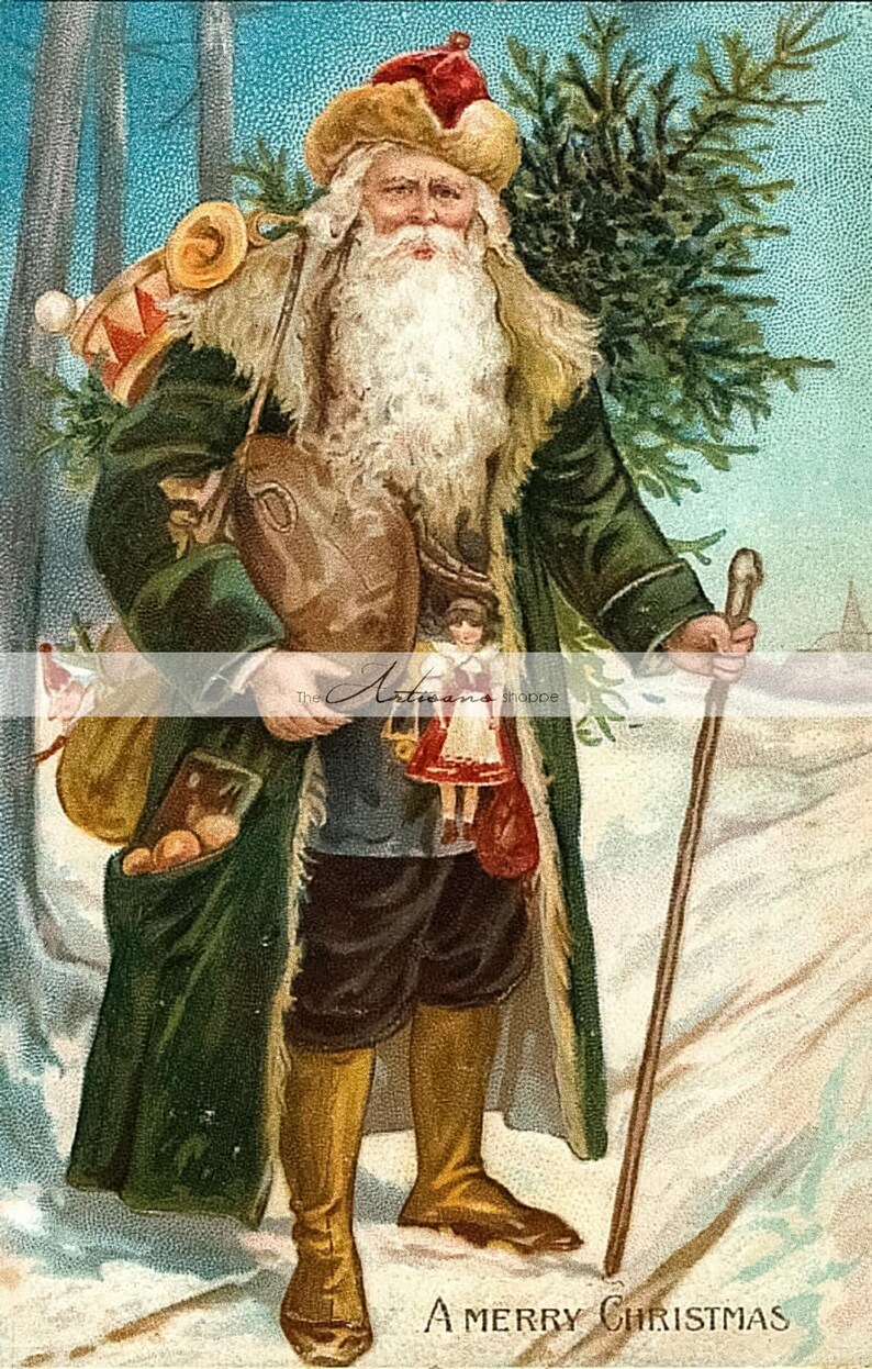Printable Art Instant Download Antique Santa Claus Saint - Etsy