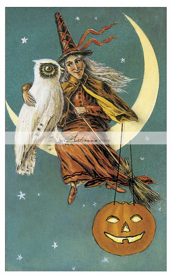 Vintage Halloween Witch Postcards