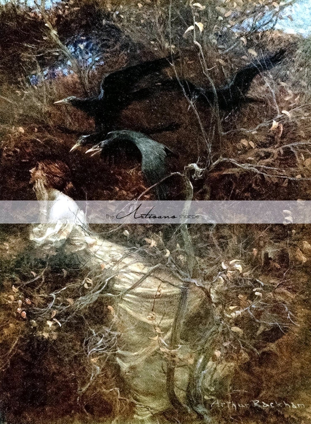 Arthur Rackham the Haunted Wood Crows Ravens Antique Art Image - Etsy UK