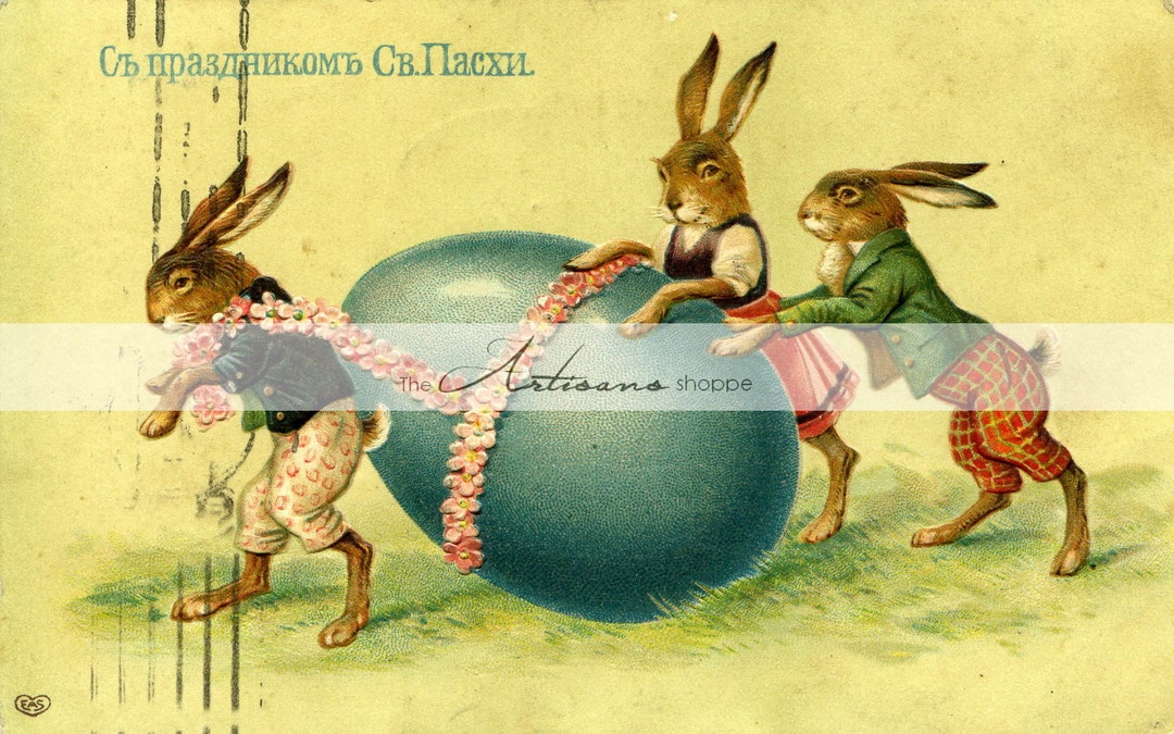 Digital Download Printable Vintage Russian Easter Postcard Paper Crafts ...