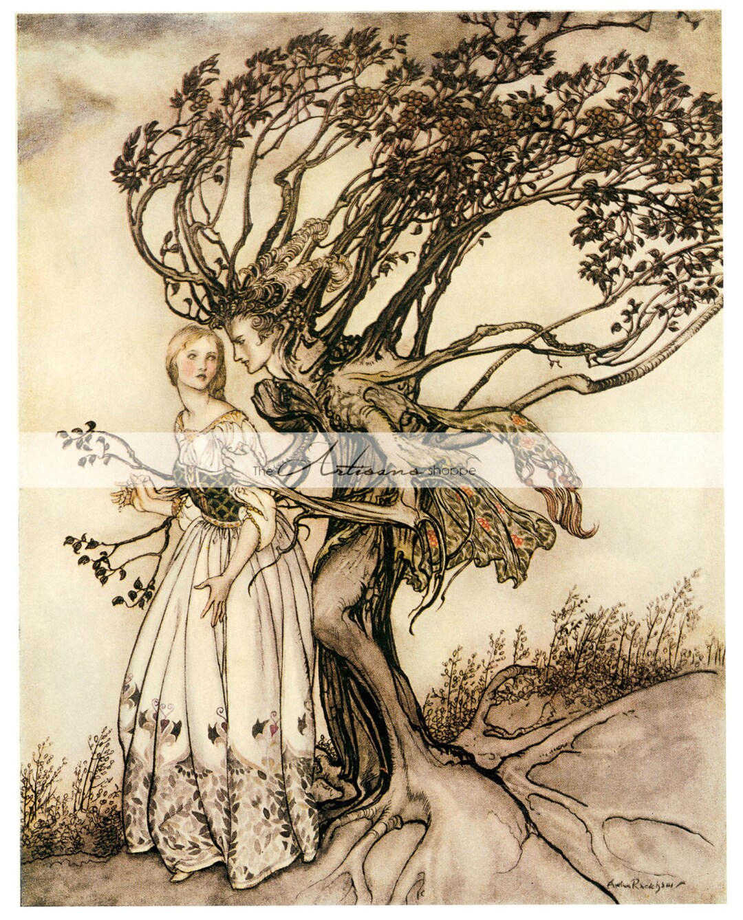 The Old Woman in the Wood Digital Download Printable Instant Art Paper ...