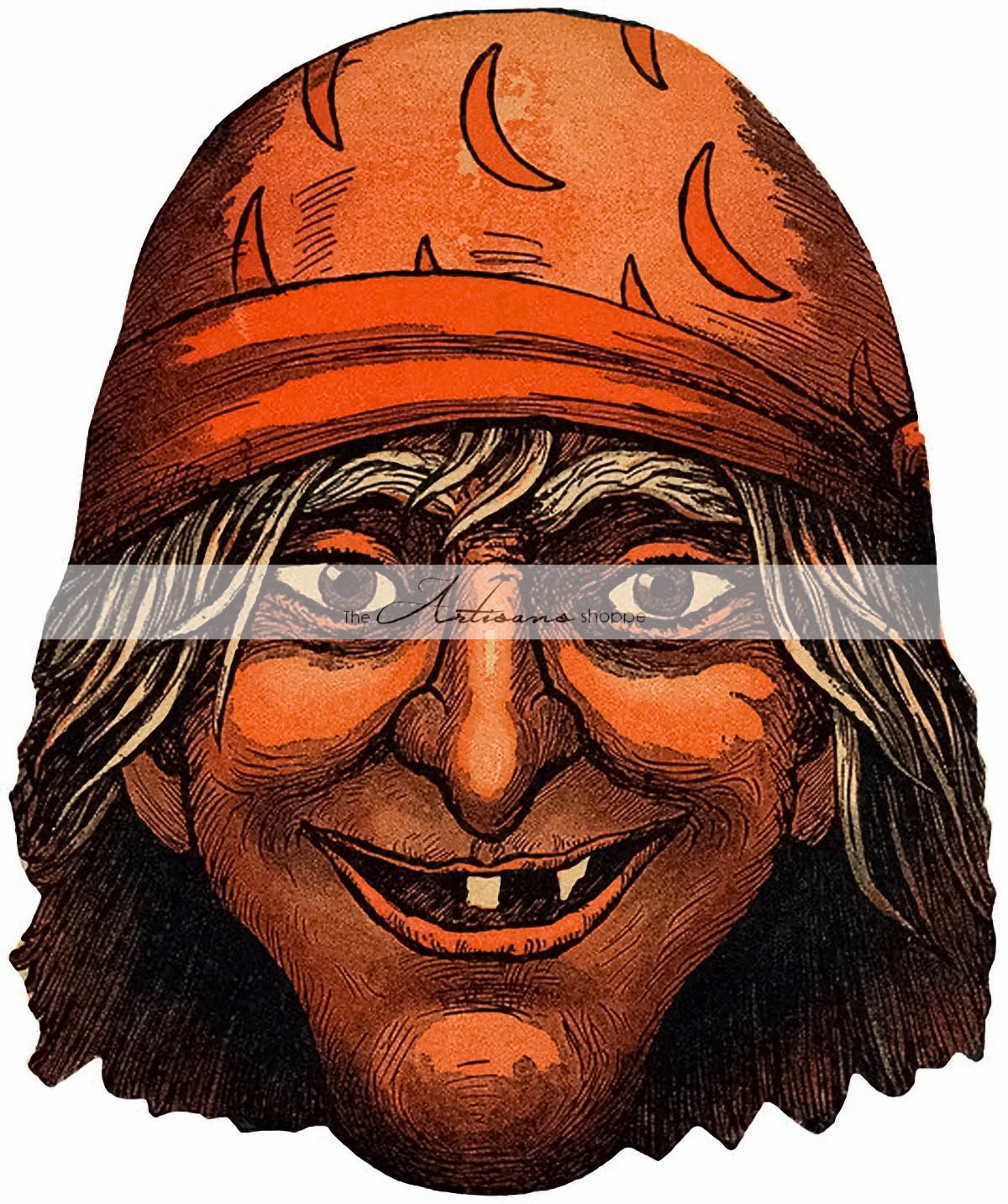 Instant Download Printable Art Orange Witch Gypsy Old Woman | Etsy