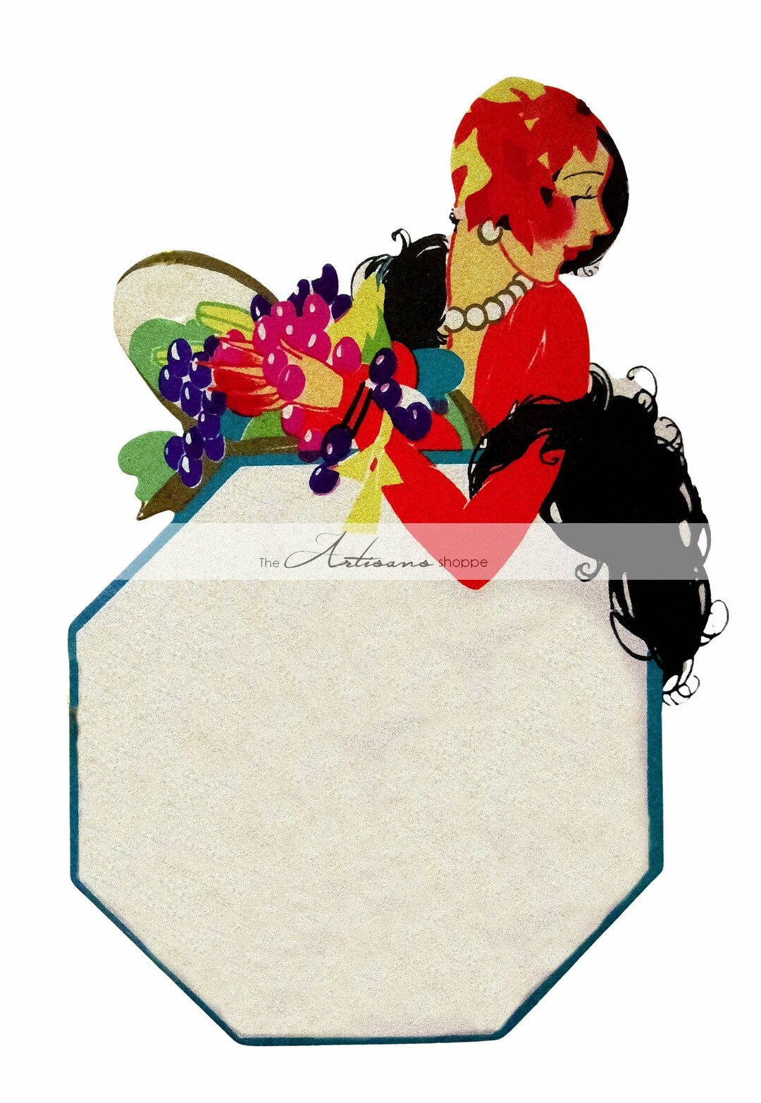 Printable Art Download Art Deco Flapper Girl Bridge Tally Card Tag ...