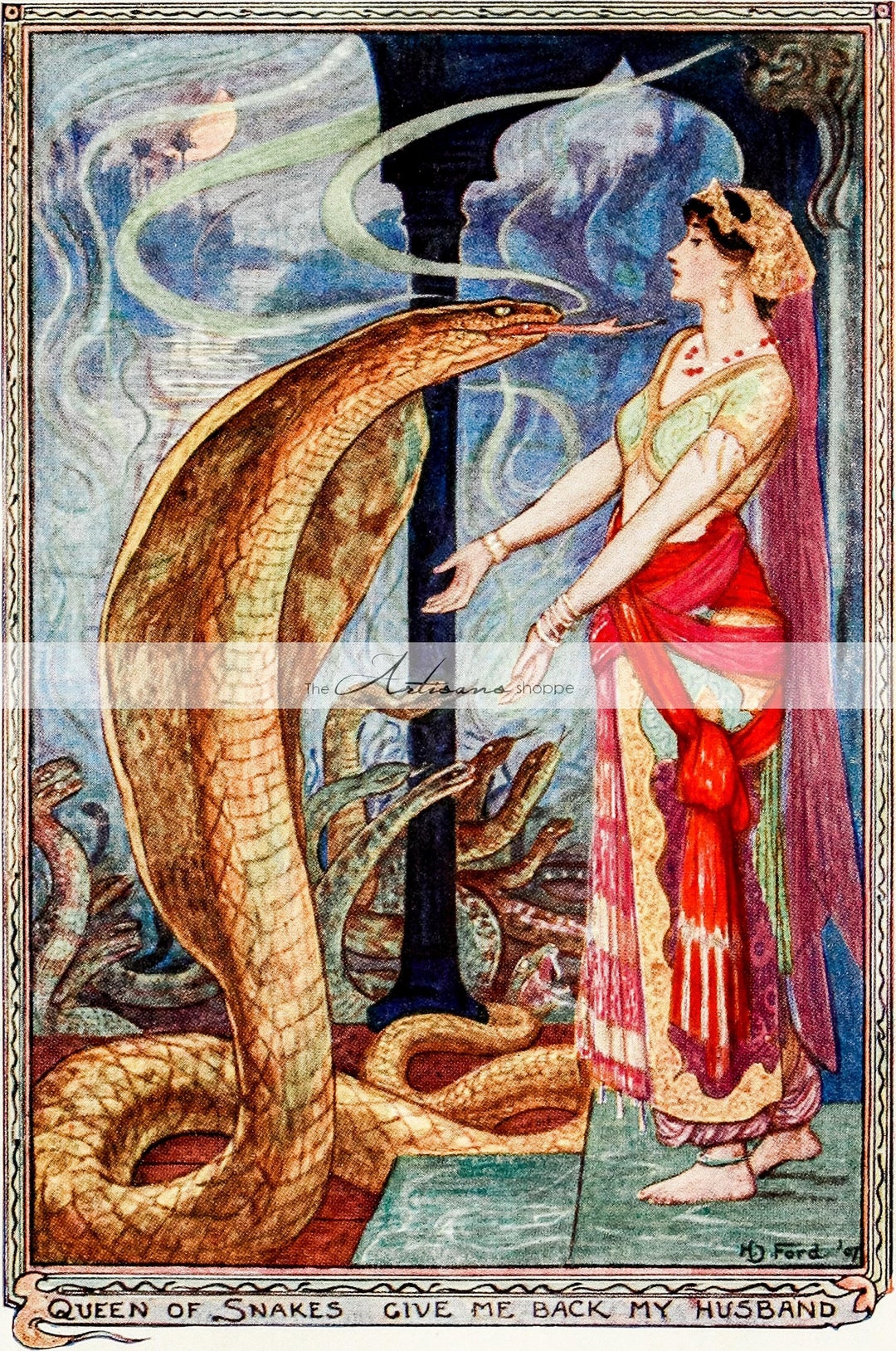 Descarga imprimible de arte instantáneo Reina de las serpientes Arte de ...