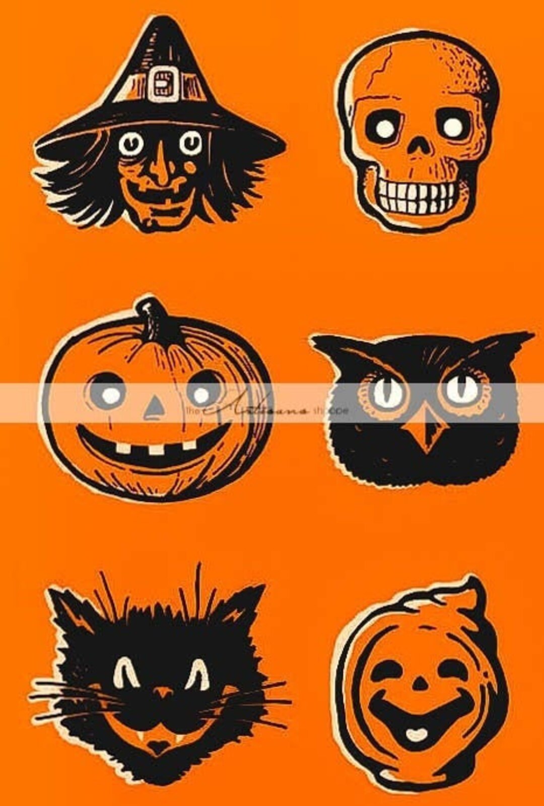 Instant Art Printable Download Halloween Witch Ghost Pumpkin - Etsy