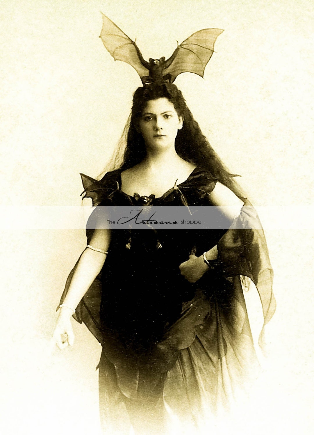 Printable Art Instant Download Bat Lady Costume Antique Photograph ...
