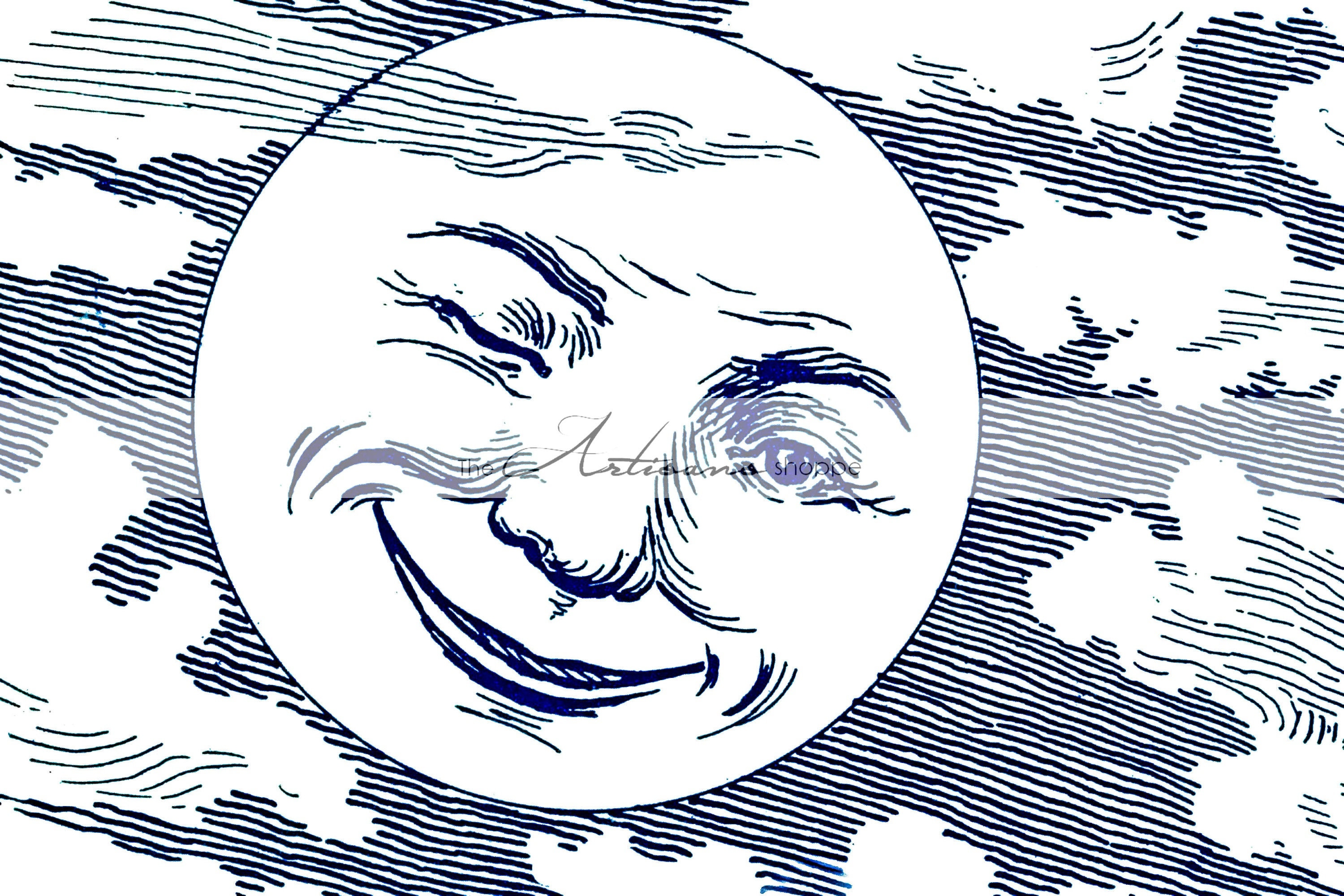 Vintage Moon Face