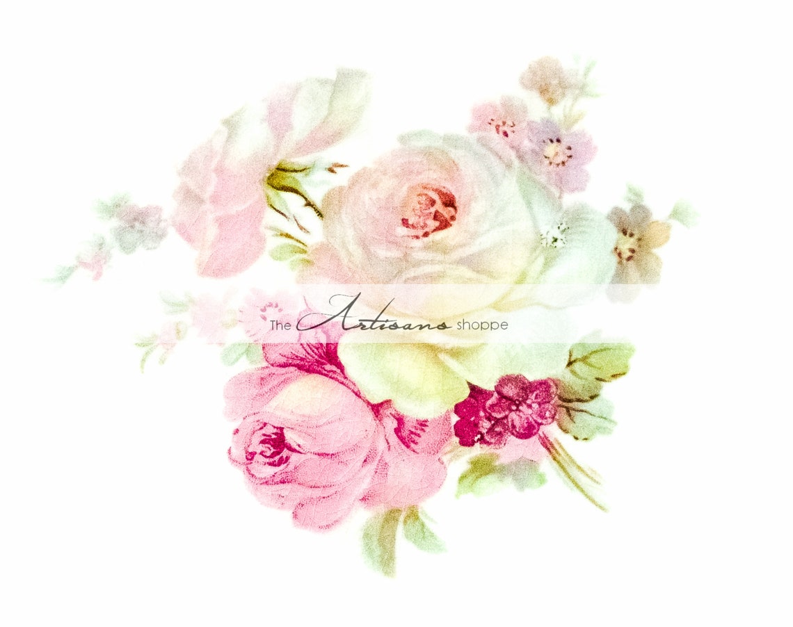 Digital Download Printable Antique Pink Roses Image Paper | Etsy