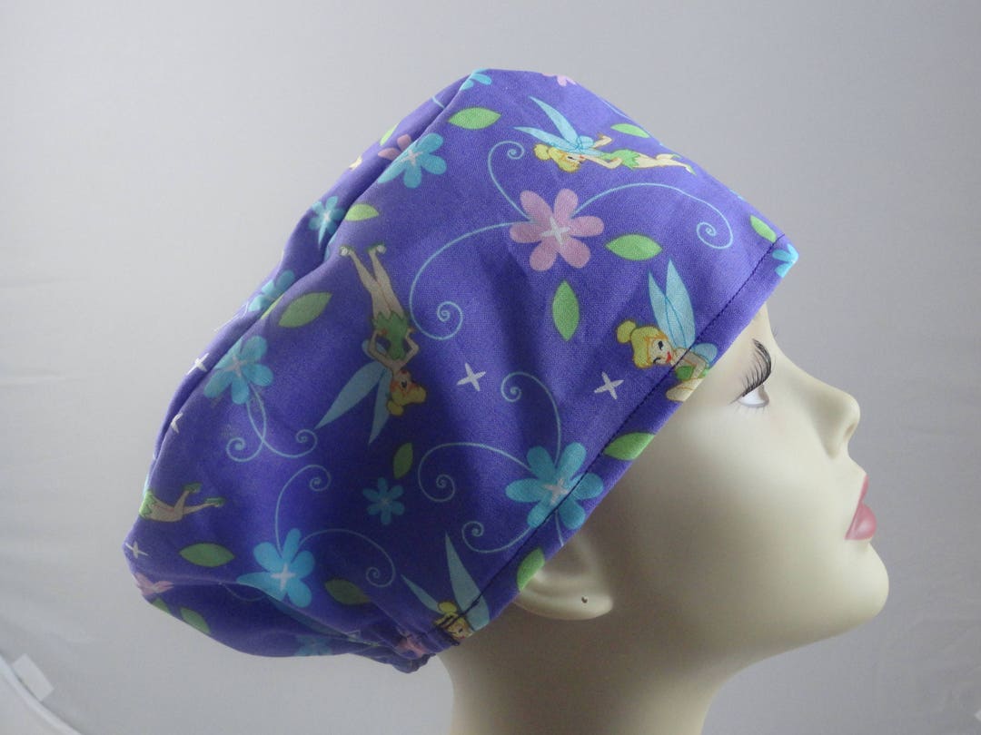 Medical, Surgical Scrub Hat Flitting Tinkerbell on Pale Lavender Vashon ...