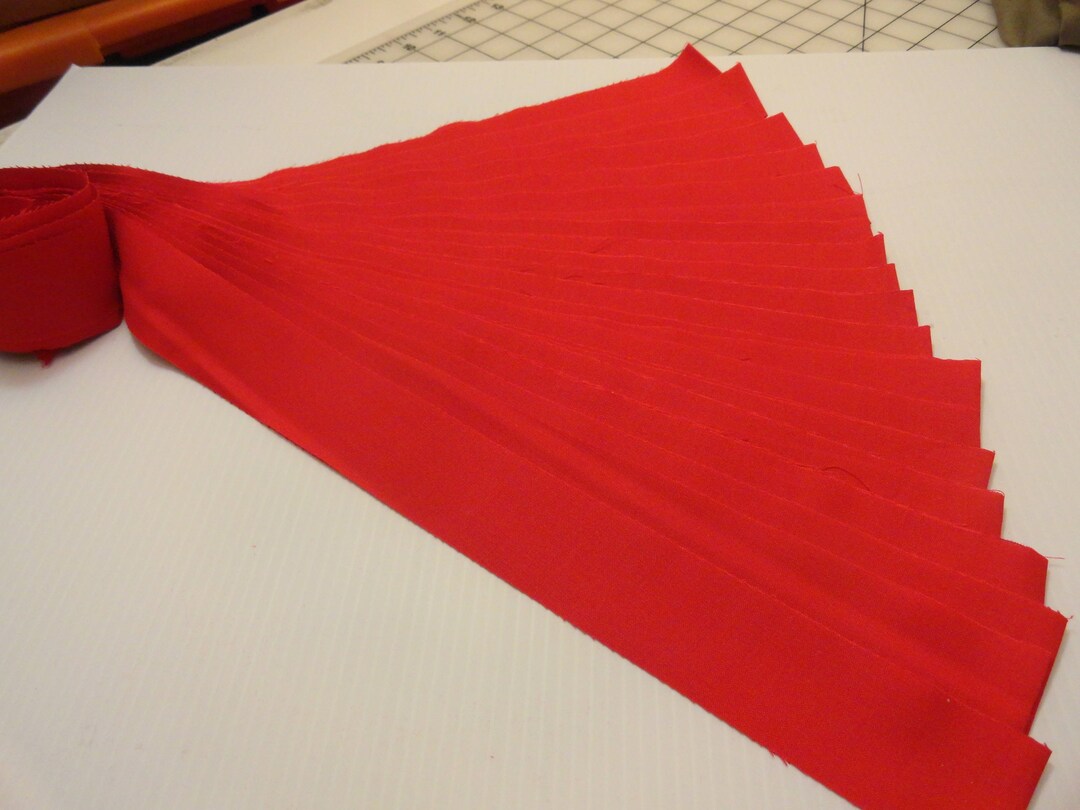 Jelly Roll, Honey Bun, 20-1 1/2" X 44" (wof) Bright Red Die Cut Strips ...