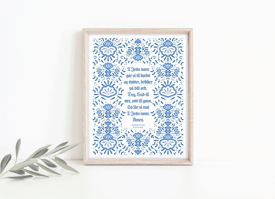 Norwegian Blessing (table Prayer), Limited Edition Nordic Print ...