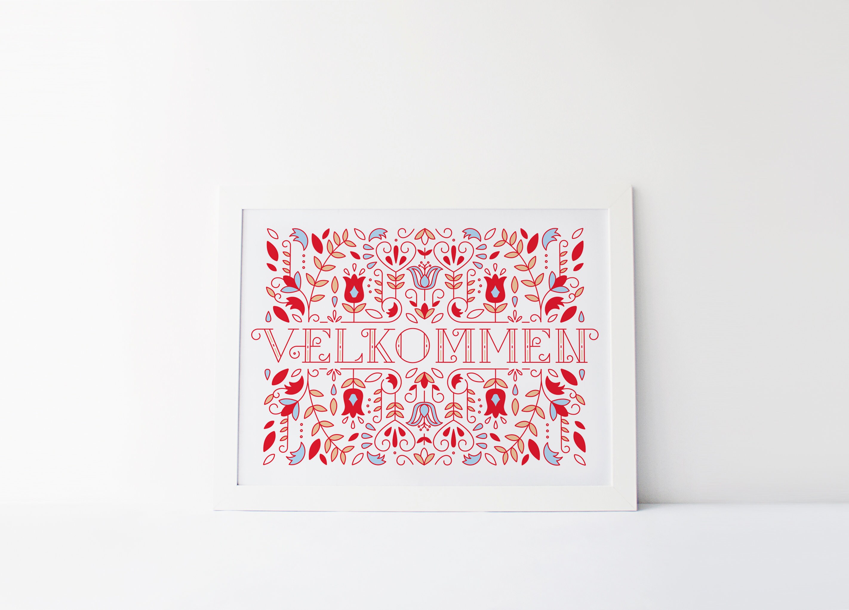 Velkommen (Norwegian Welcome) Modern Nordic Print, Norwegian ...