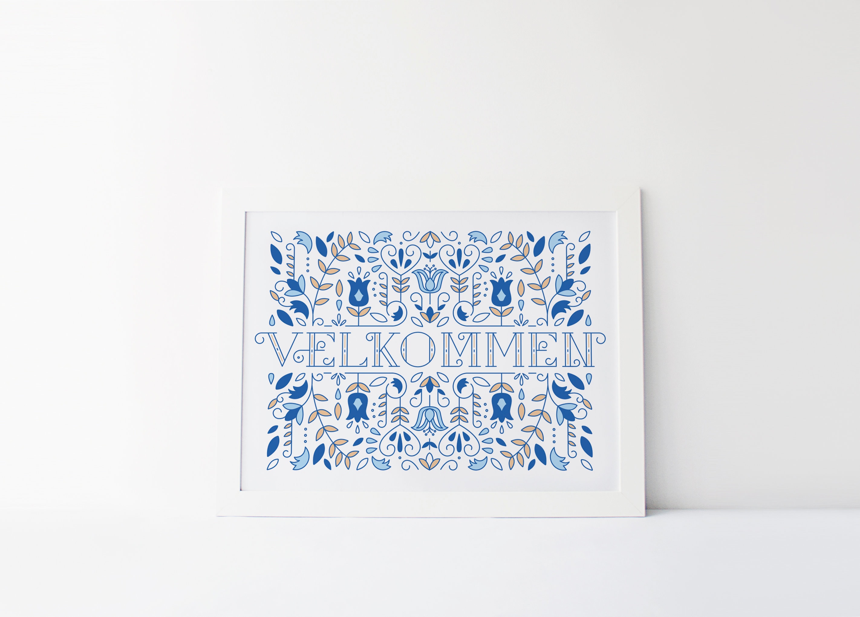 Velkommen Norwegian Welcome Modern Nordic Print Norwegian | Etsy