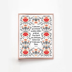 Norwegian Blessing (table Prayer), Limited Edition Nordic Print ...
