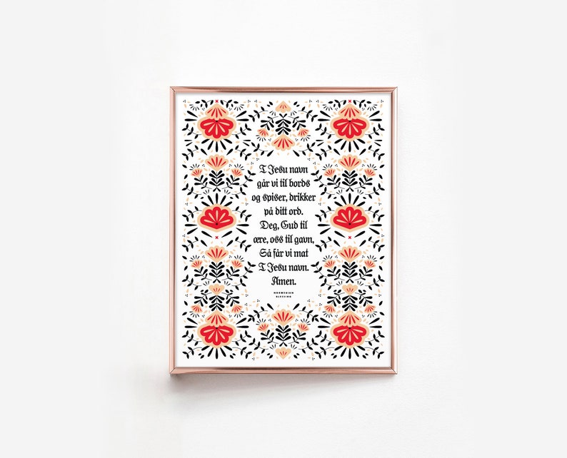 Norwegian Blessing (table Prayer), Limited Edition Nordic Print ...