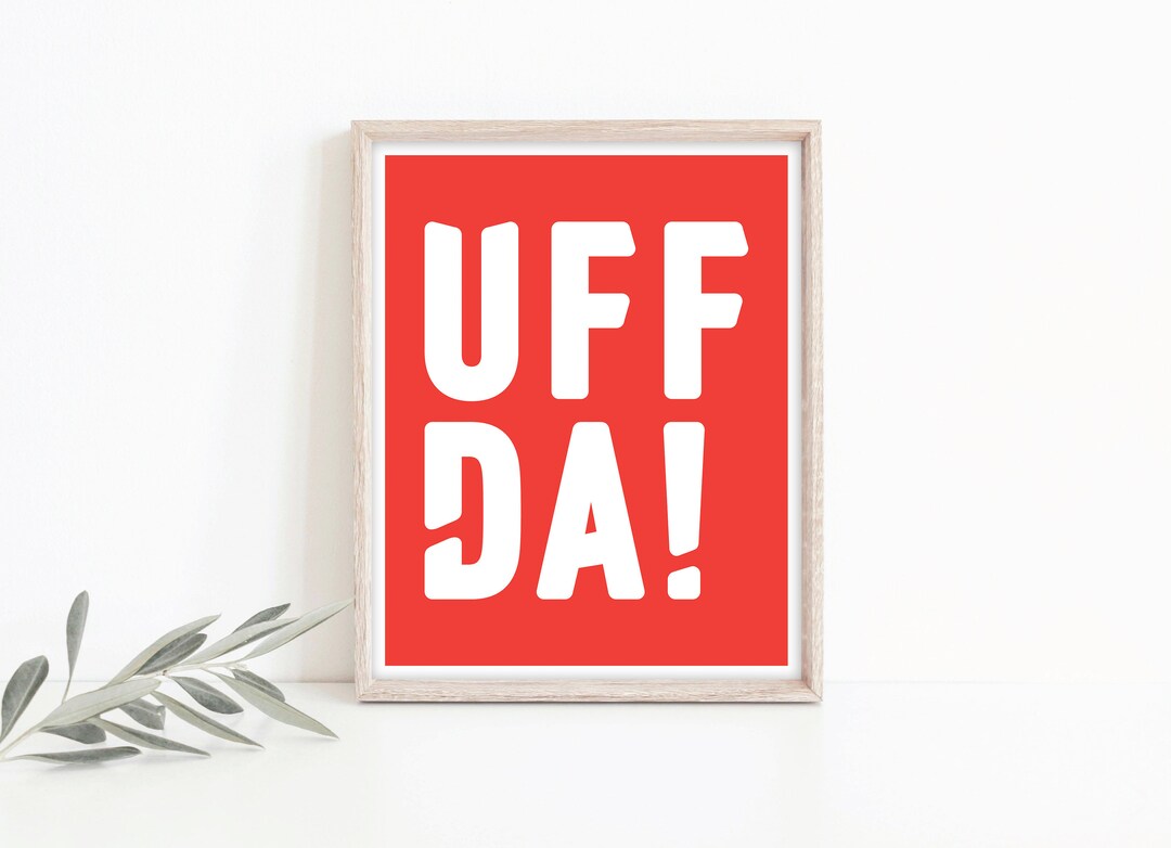8x10 uffda Poster, Digital Download, Red and White, Norwegian ...