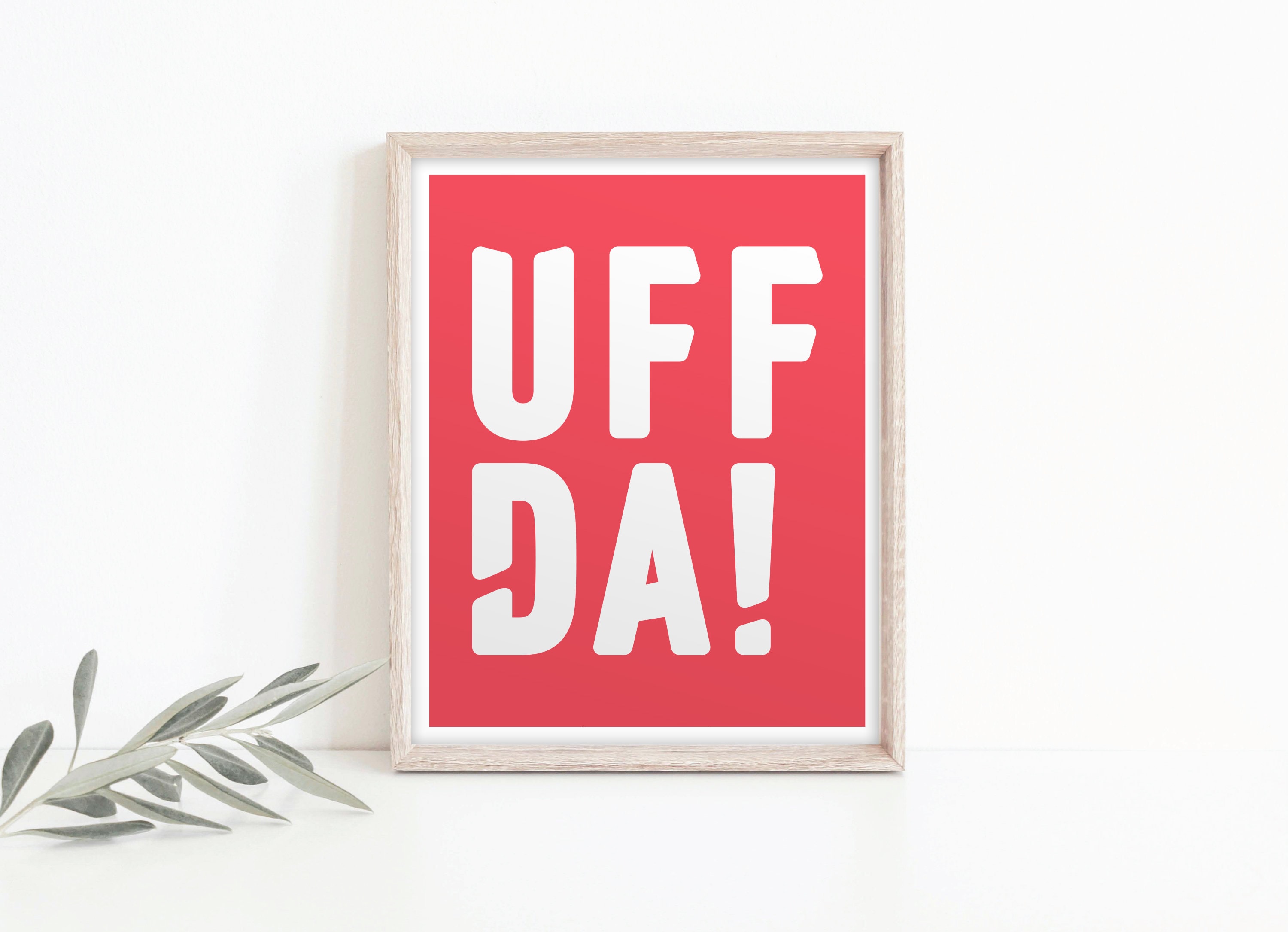 8x10 Uffda! Poster (Limited Edition), red and white, Norwegian ...