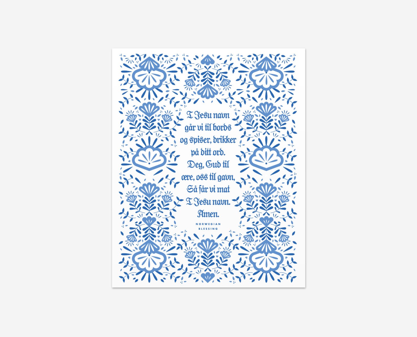 Norwegian Blessing (table Prayer), Limited Edition Nordic Print ...