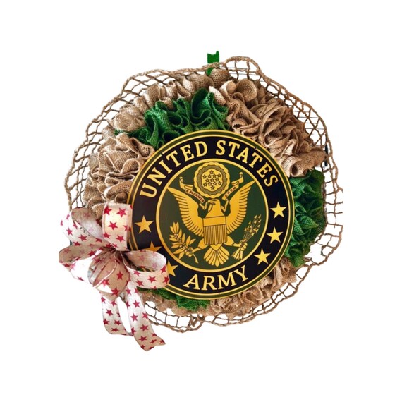 Army Burlap Wreath Patriotic Wreath Military Burlap Wreath - Etsy