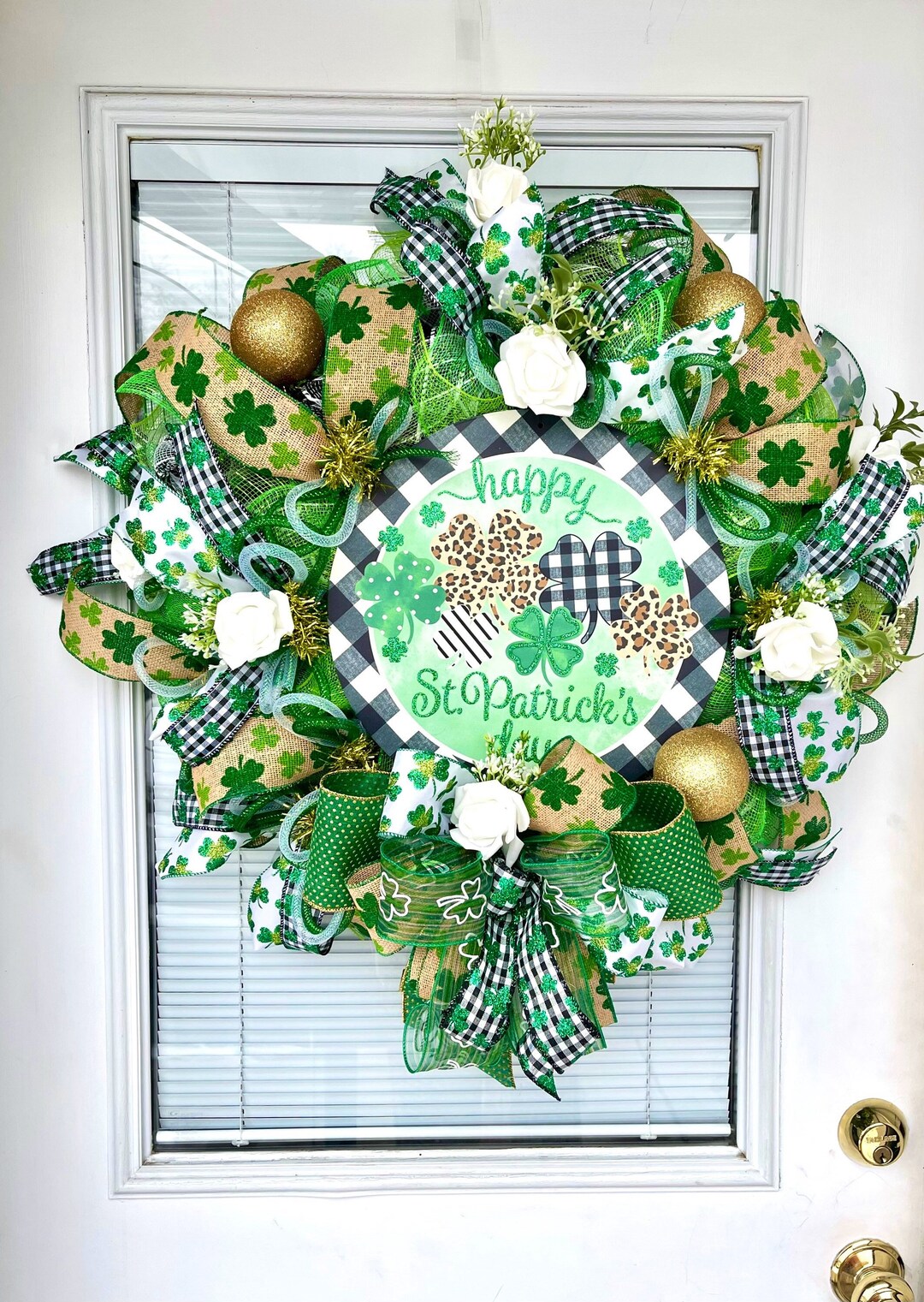 Irish Saint Patricks Day Wreath,spring Mantle Decoration, St Paddys Day ...