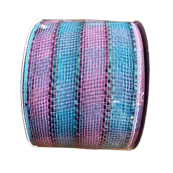 Expressions Blue and Pink Mesh Ribbon Spring and Summer Mesh | Etsy
