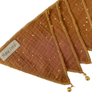 Caramel Bell Flags, Gold Nursery Bunting, Triangle Flags, Garland With ...