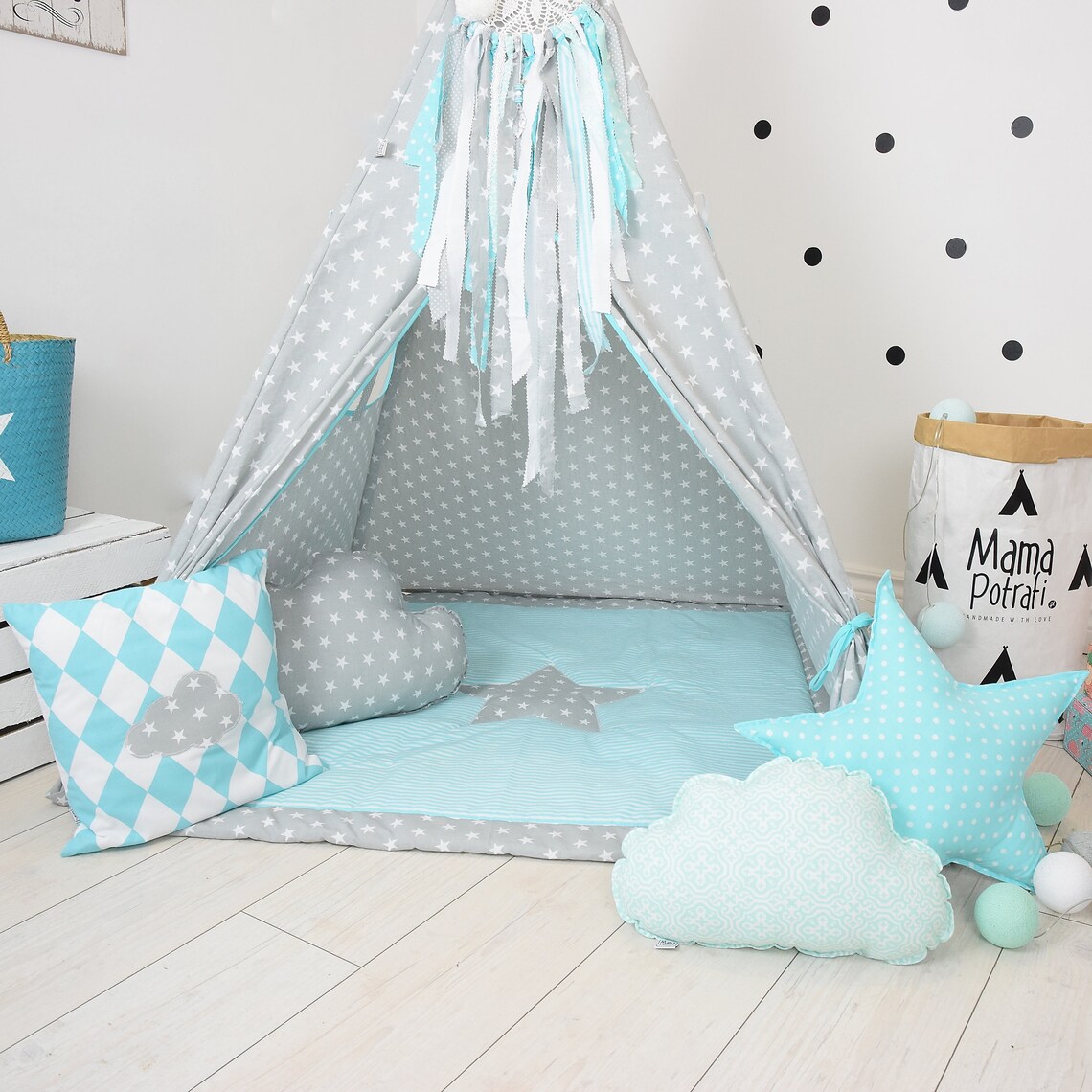 Baby Blue Teepee Star Teepee Grey Teepee Baby Blue Tent | Etsy