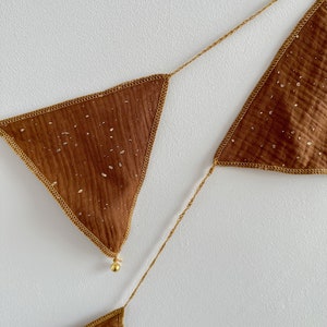 Caramel Bell Flags, Gold Nursery Bunting, Triangle Flags, Garland With ...