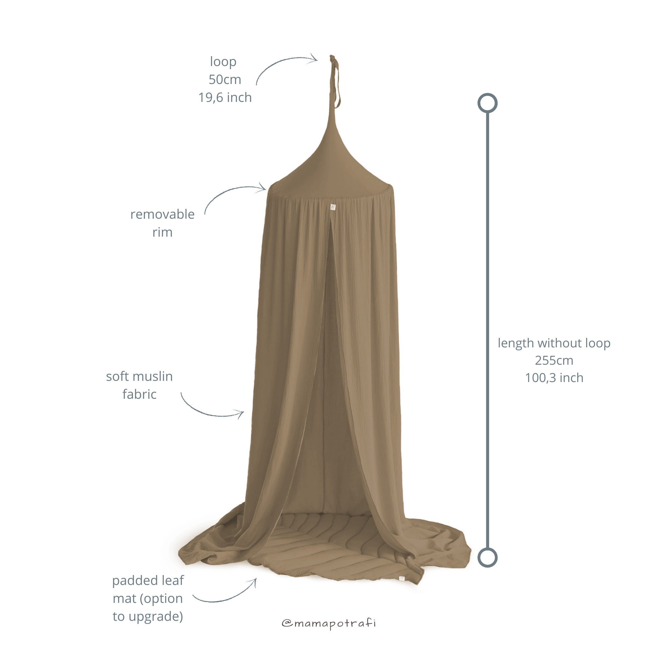 Canopy Hanging Tent Muslin Canopy Beige Bed Canopy Play - Etsy