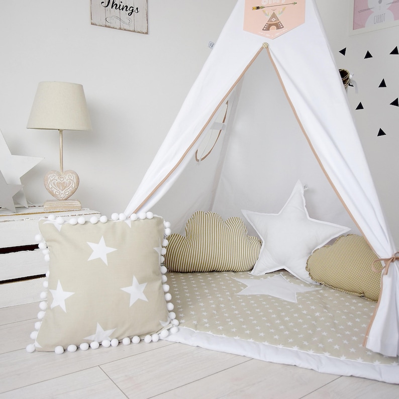Teepee Set Kids Play Teepee Tent Tipi Kid Playhouse Wigwam - Etsy