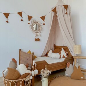 Caramel Bell Flags, Gold Nursery Bunting, Triangle Flags, Garland With ...