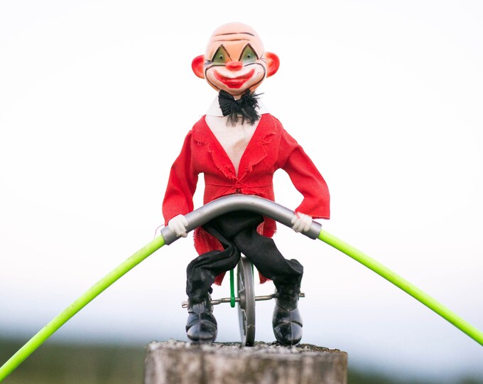 Vintage Clown Tightrope Circus Unicycle Toy - Balancing Trick Tight ...