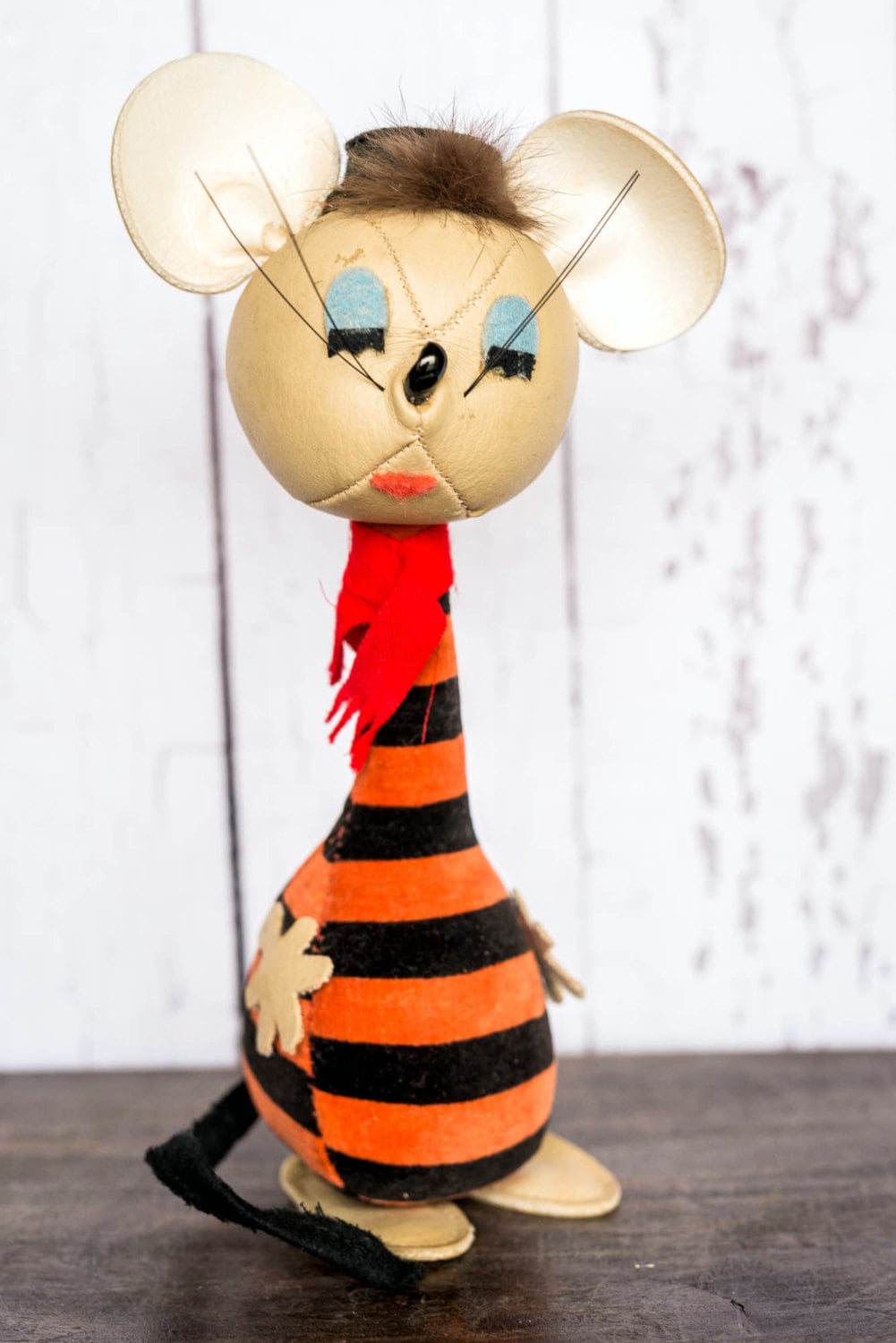 Vintage Mouse Toy 60's Mod Kitsch Stuffed Cloth & Vinyl Mouse Mid ...