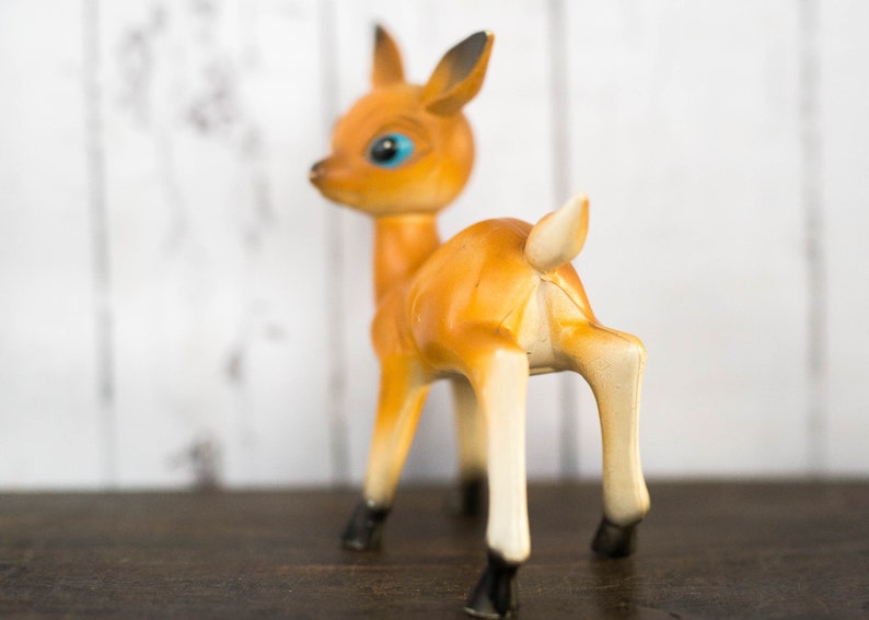 Vintage Baby Deer Fawn Mid Century Toy Figurine Hard Plastic Deer Doe ...