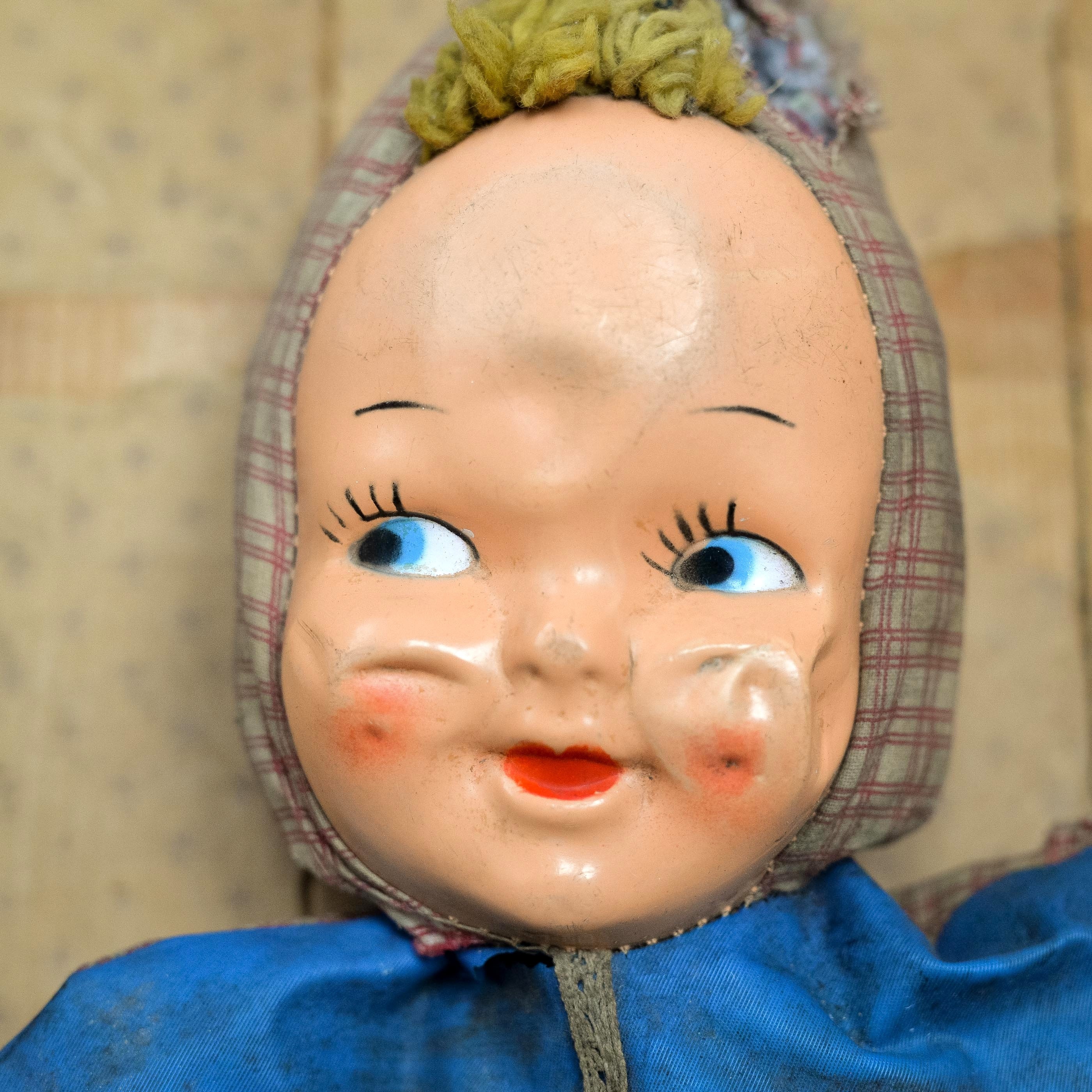 Vintage Plastic Mask Faced Doll W/ Stuffed Cloth and Vinyl - Etsy