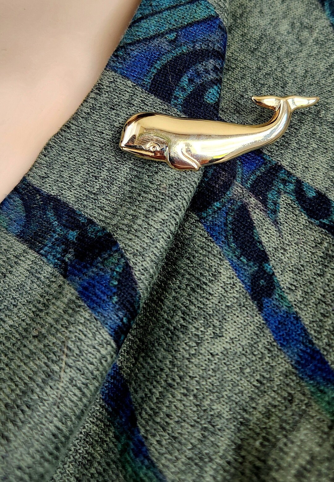 Whale Brooch Pin Marine Nautical Vintage Gold Toned Fashion Brooch - Etsy